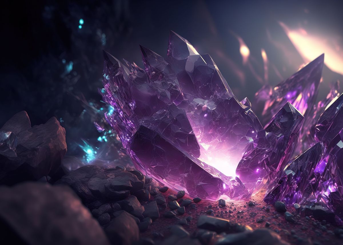 'purple gem' Poster, picture, metal print, paint by ellenanydia | Displate