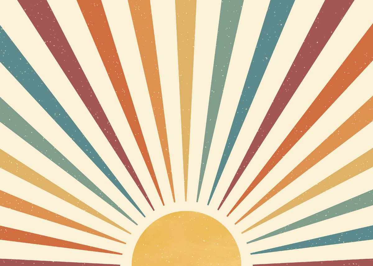 'Retro Sun Art Sunburst' Poster, picture, metal print, paint by Carmen ...