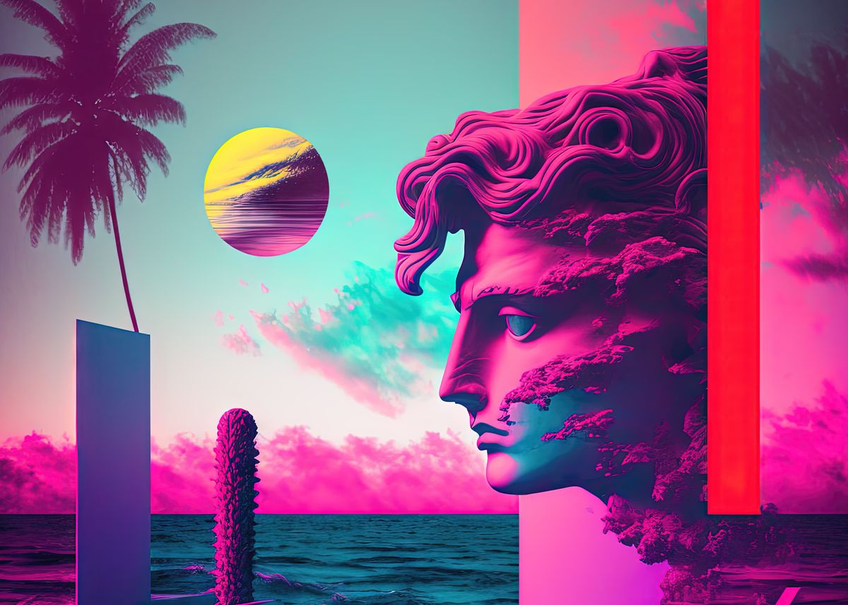 'Antique Vaporwave Dreams' Poster, picture, metal print, paint by ...
