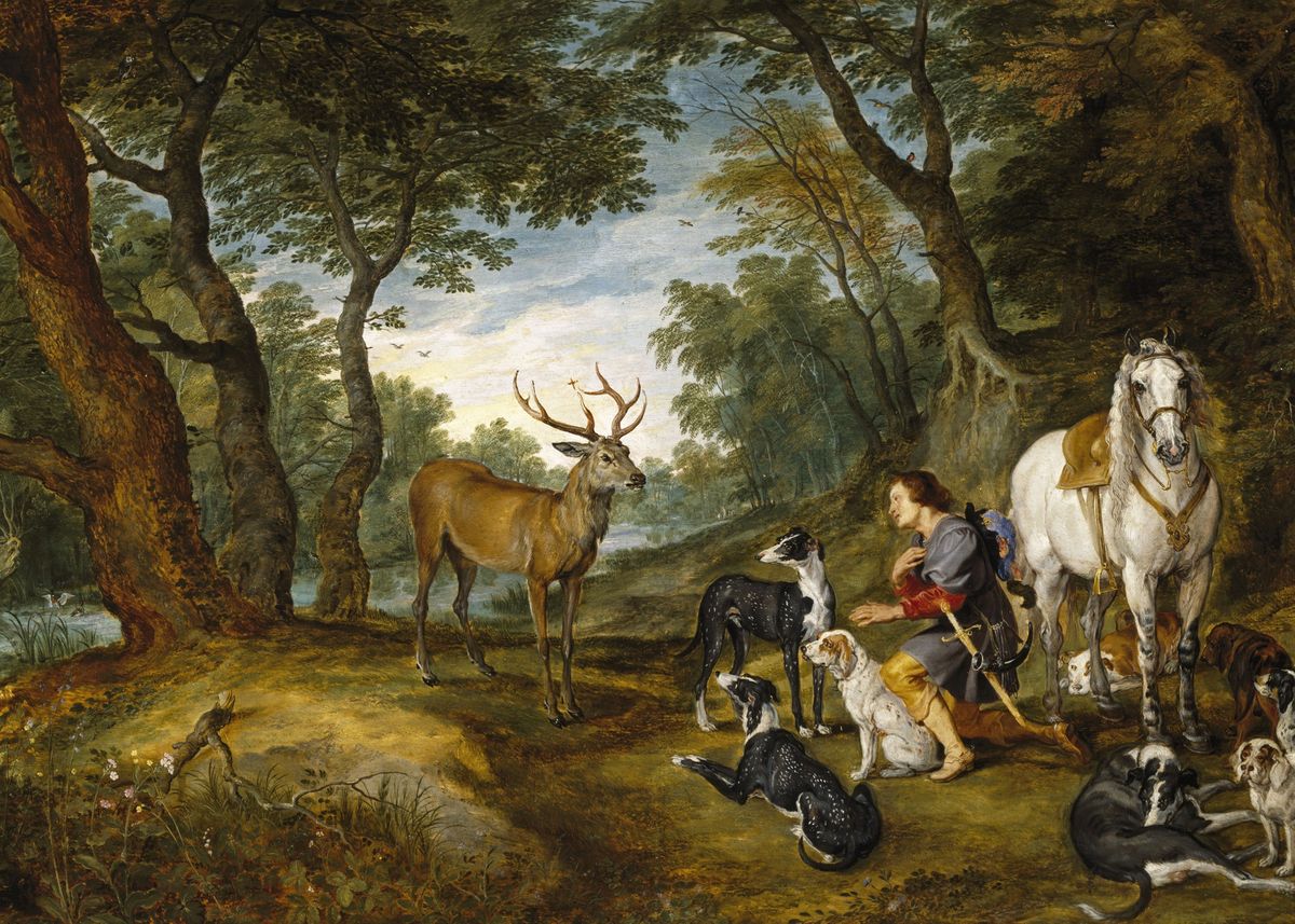 'The Vision of St Hubert' Poster, picture, metal print, paint by Mango ...