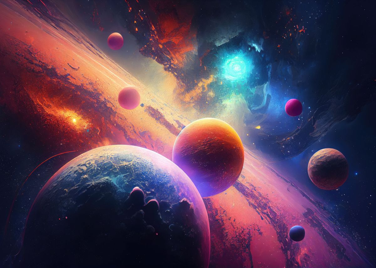 'Abstract Space Art 18' Poster, picture, metal print, paint by Benjamin ...