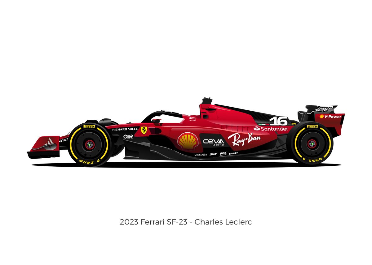 '2023 Ferrari SF23' Poster, picture, metal print, paint by Conceptual ...