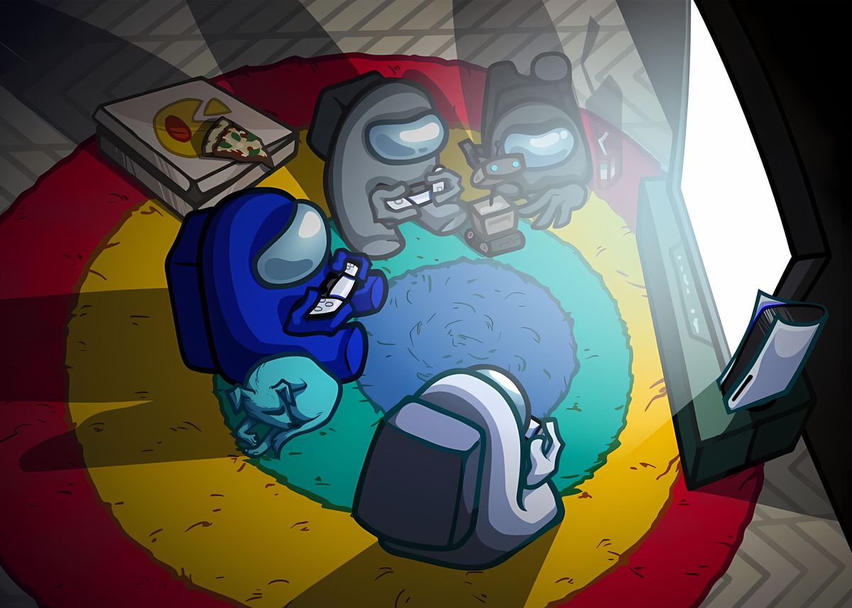 'Among Us Playing Game Art' Poster by Lunaxys Artwork | Displate