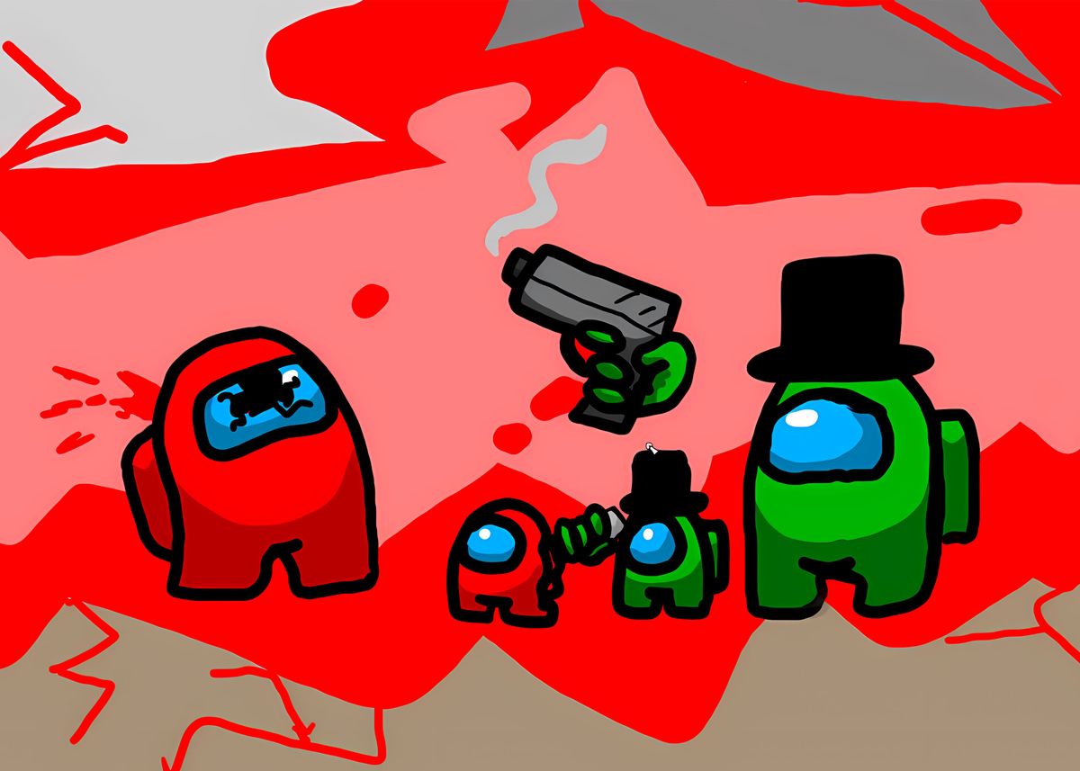 'Among Us Impostor Kill' Poster, picture, metal print, paint by Lunaxys Artwork | Displate