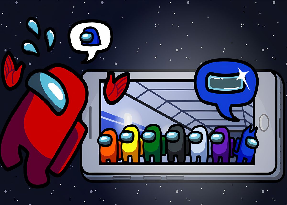 'Among Us Kick Impostor' Poster, picture, metal print, paint by Lunaxys ...