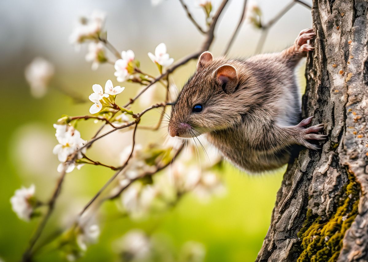 'Mouse in a tree' Poster, picture, metal print, paint by Alan Frijns ...