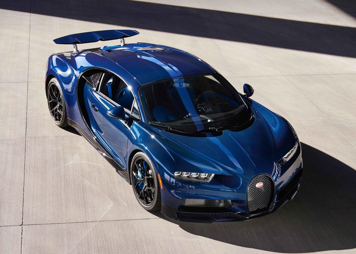 'Blue Bugatti Sport Car' Poster, picture, metal print, paint by Koba ...