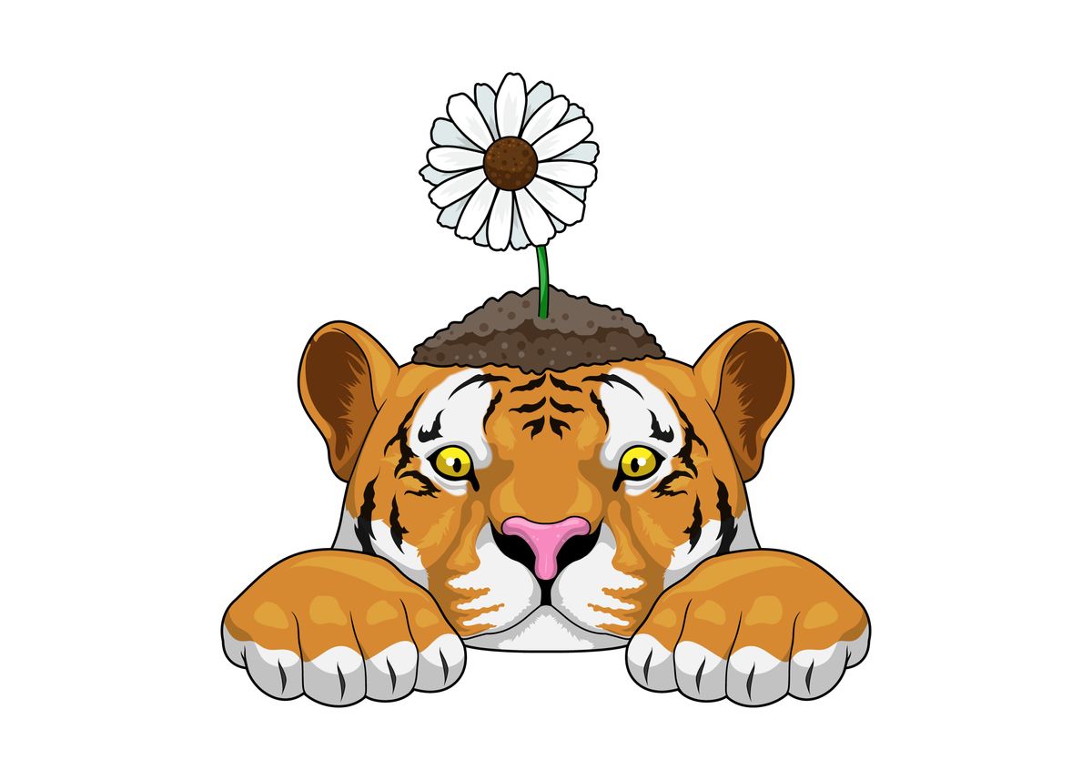 'Tiger Daisy Flower' Poster, picture, metal print, paint by Markus ...