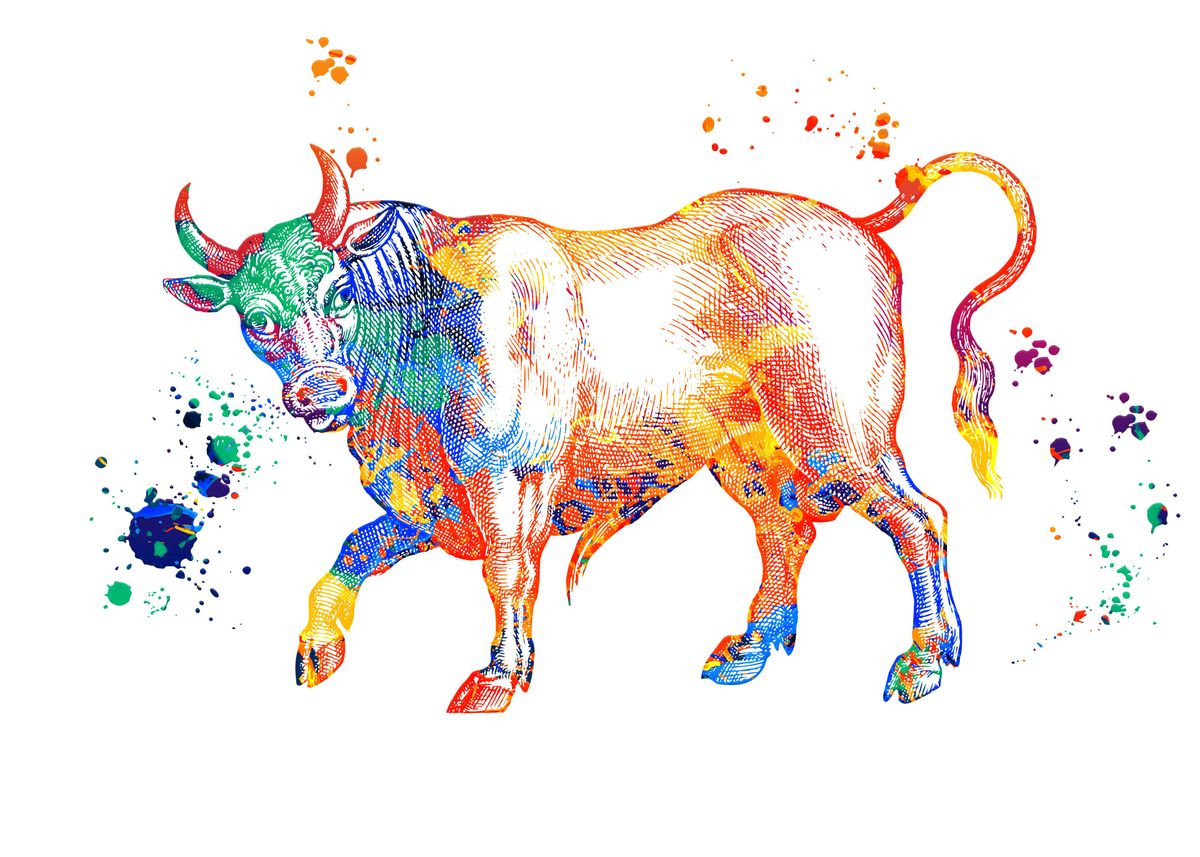 'Bull' Poster, picture, metal print, paint by Morgan Moorhead | Displate