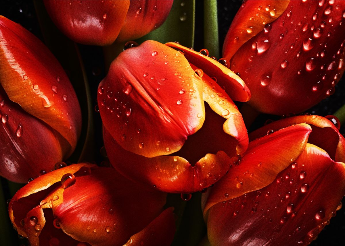 'Portrait Tulips flowers' Poster, picture, metal print, paint by ...