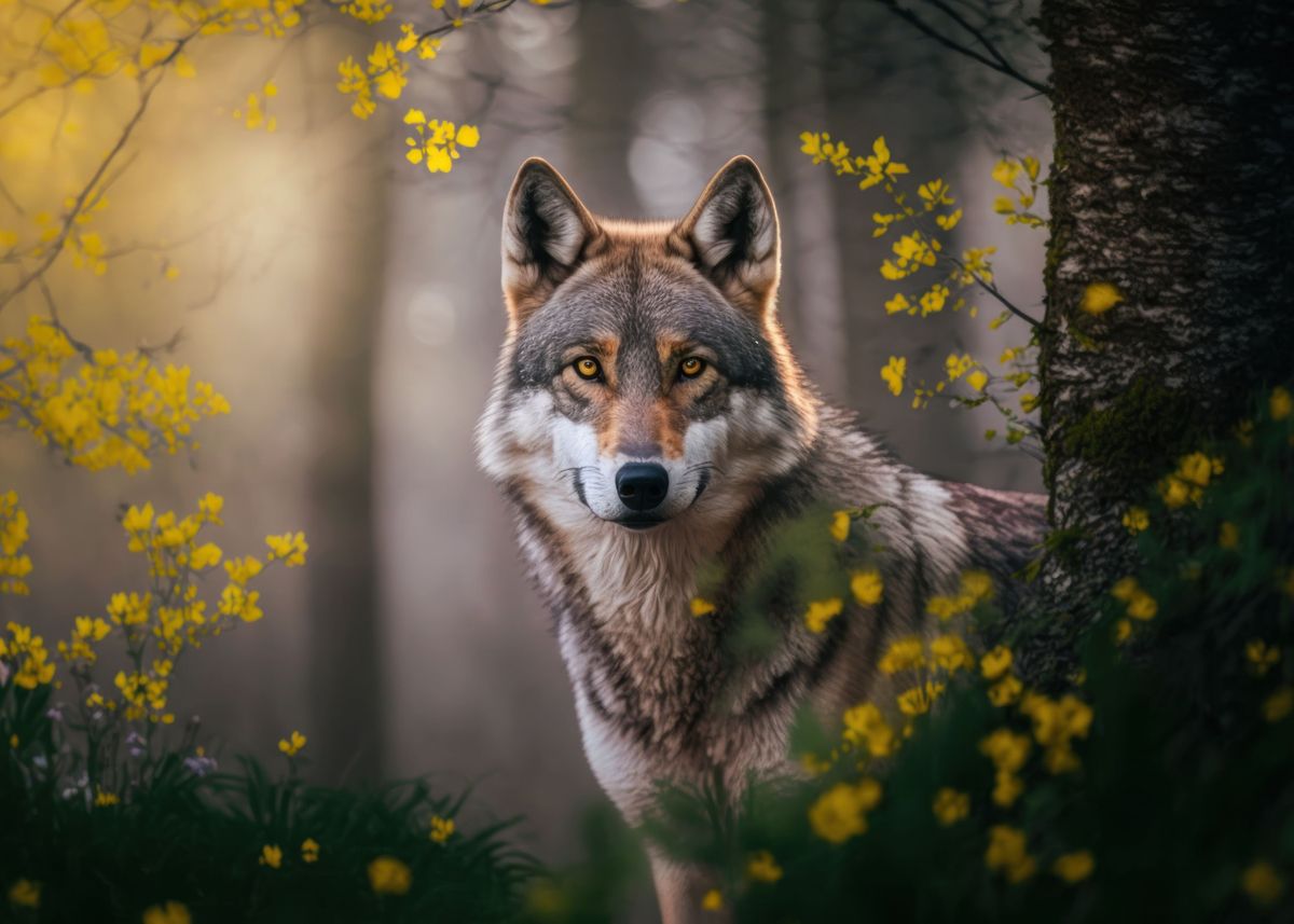 'Wolf in nature habitat' Poster, picture, metal print, paint by Byrdyak ...