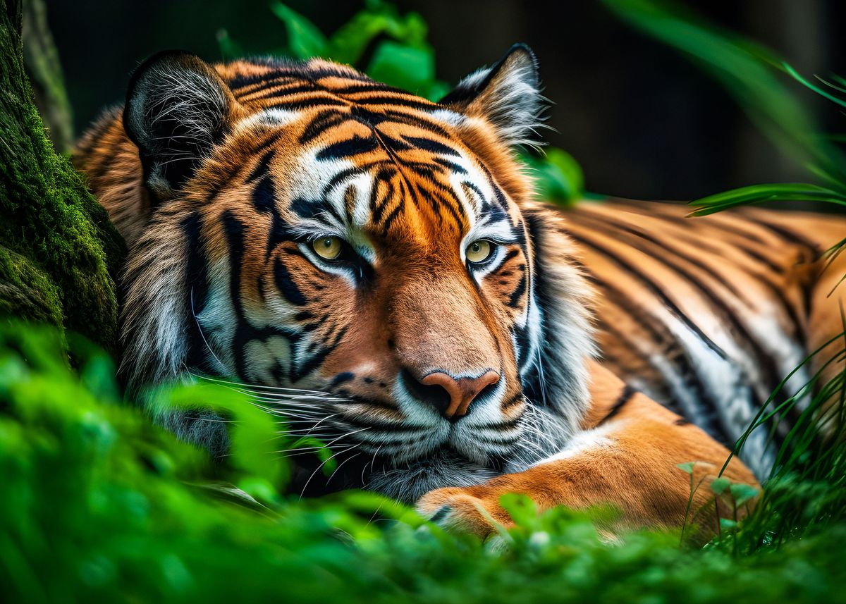 'Beautiful sleeping tiger' Poster by Alan Frijns | Displate