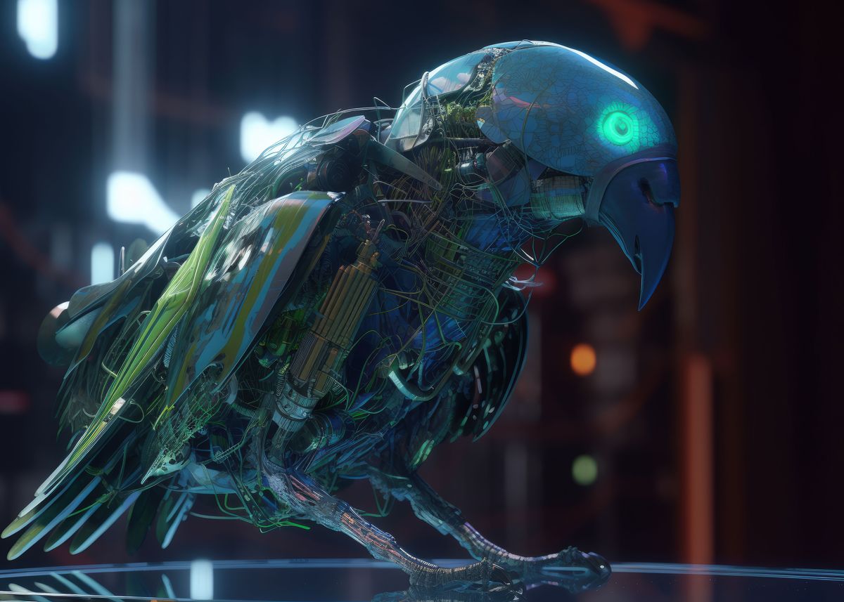 'Neon Avian ' Poster by Cosmic Graphics | Displate