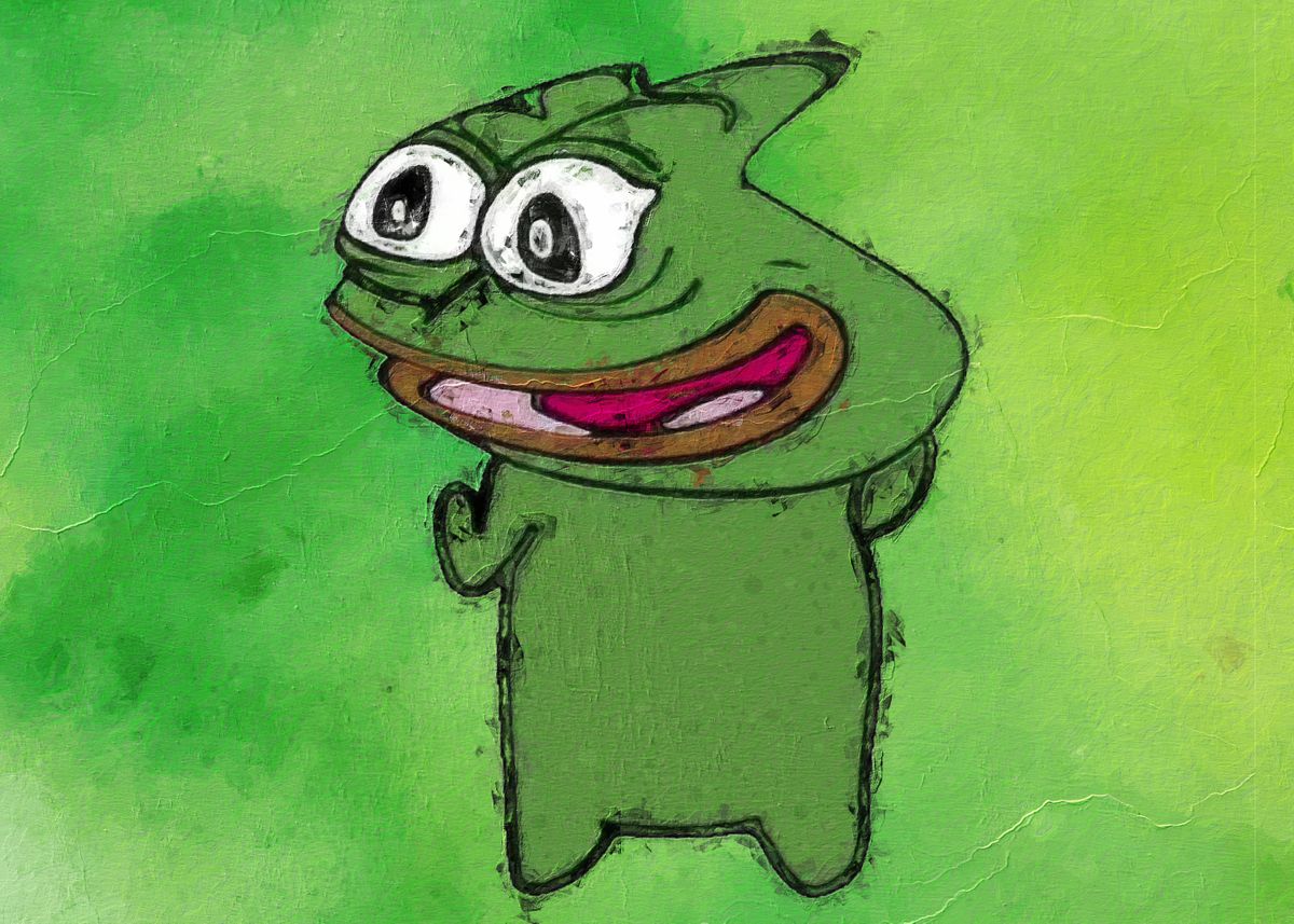 'Pepe the frog' Poster, picture, metal print, paint by Meme Daily ...