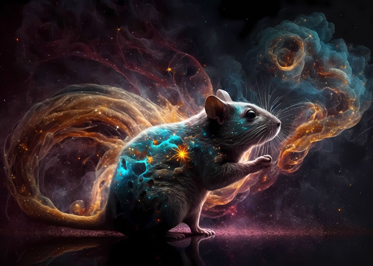 'Spirit Animal Rat' Poster, picture, metal print, paint by Jiri Hodecek ...