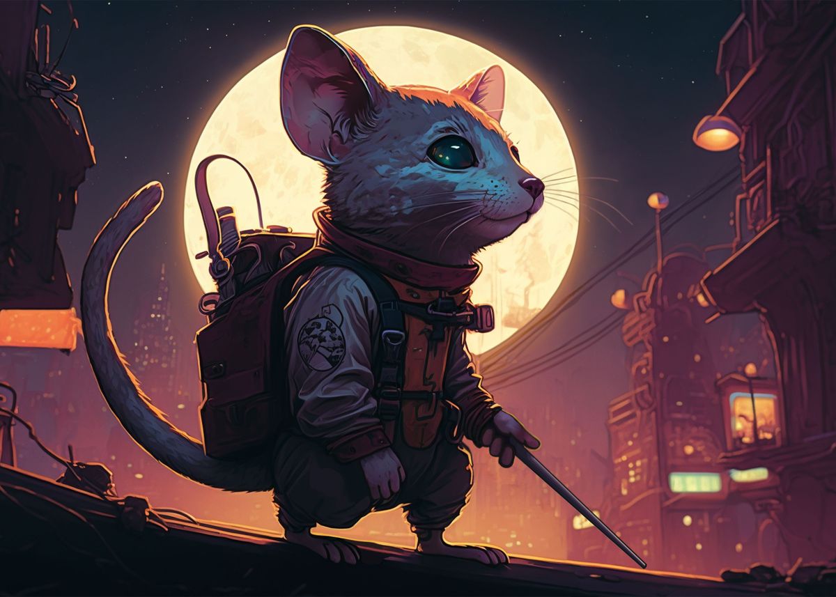 'CyberMouse' Poster, picture, metal print, paint by Desky | Displate