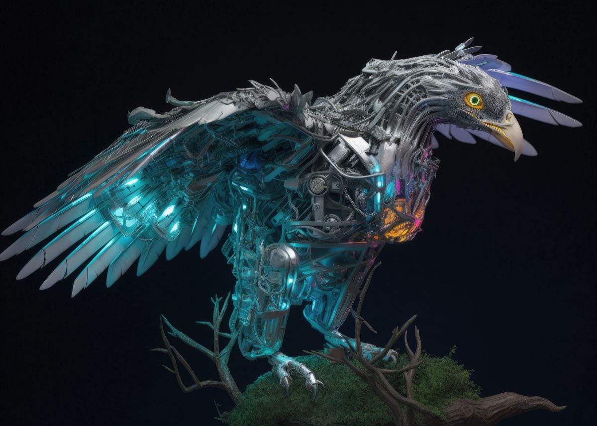 'Hawk of Tomorrow flying' Poster by Cosmic Graphics | Displate