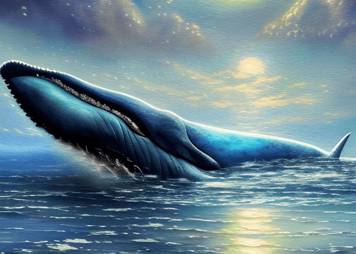 'Whale Swim and Chill' Poster, picture, metal print, paint by Upscale ...