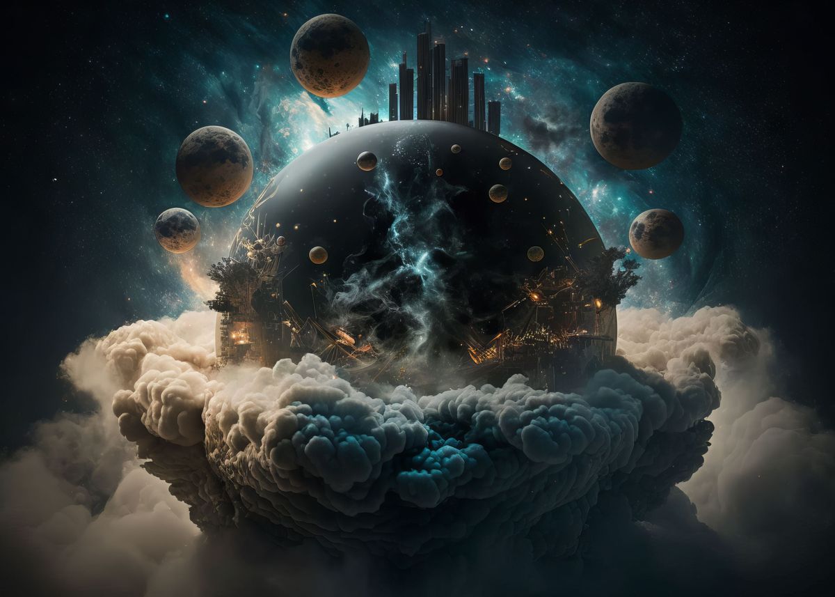 'Industrial Planet' Poster, picture, metal print, paint by Karen Foley ...