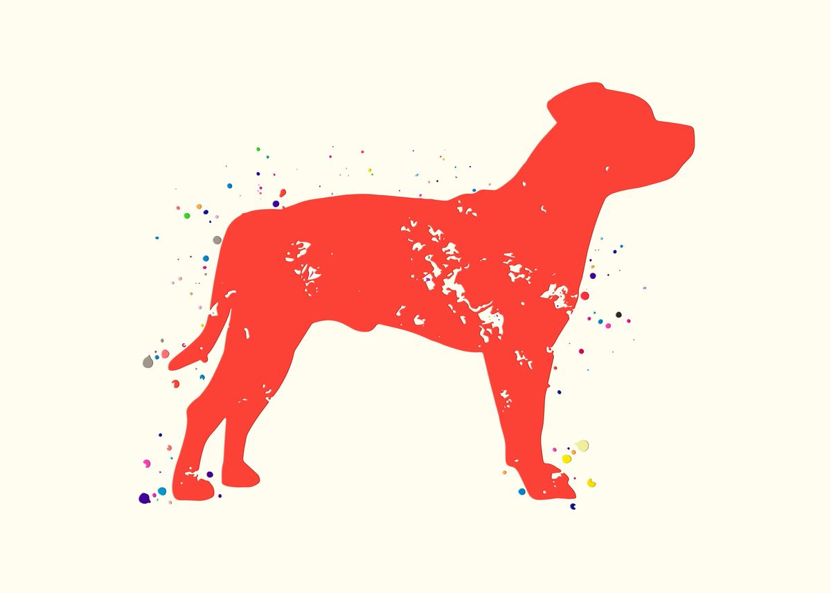 'Staffordshire Bull Terrier' Poster, picture, metal print, paint by Dutton Jerrell | Displate