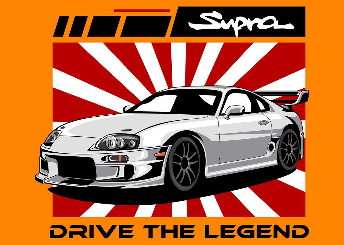 'JDM Supra 2JZ' Poster, picture, metal print, paint by Mikhaila Poster ...