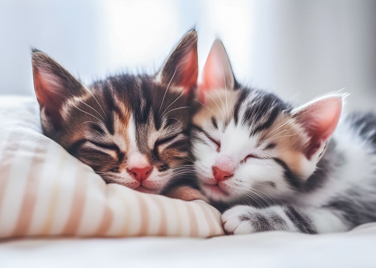 'Napping kittens' Poster, picture, metal print, paint by Alan Frijns ...