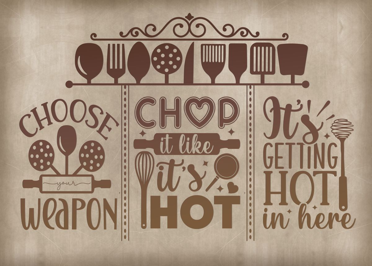 'Kitchen Sign' Poster, picture, metal print, paint by XandYart | Displate
