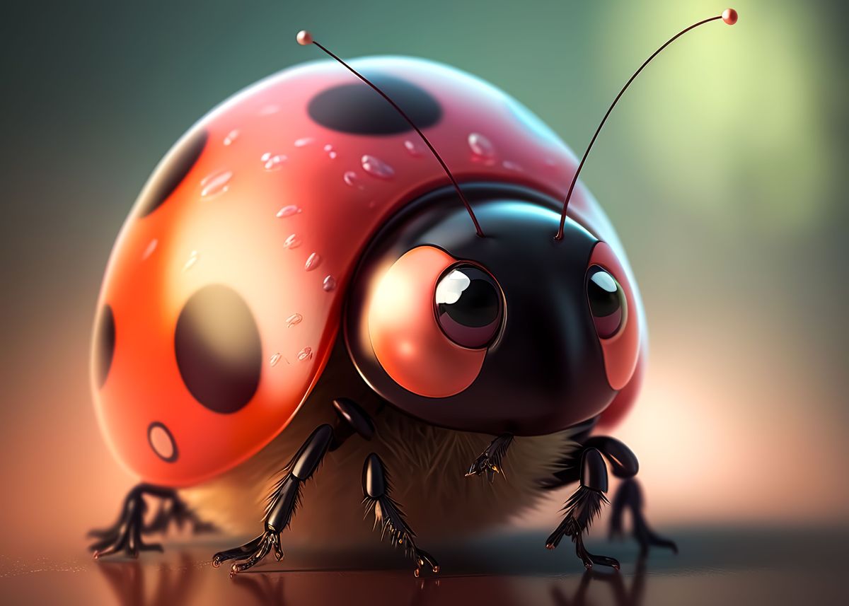 'Ladybug animal' Poster, picture, metal print, paint by Football Player ...