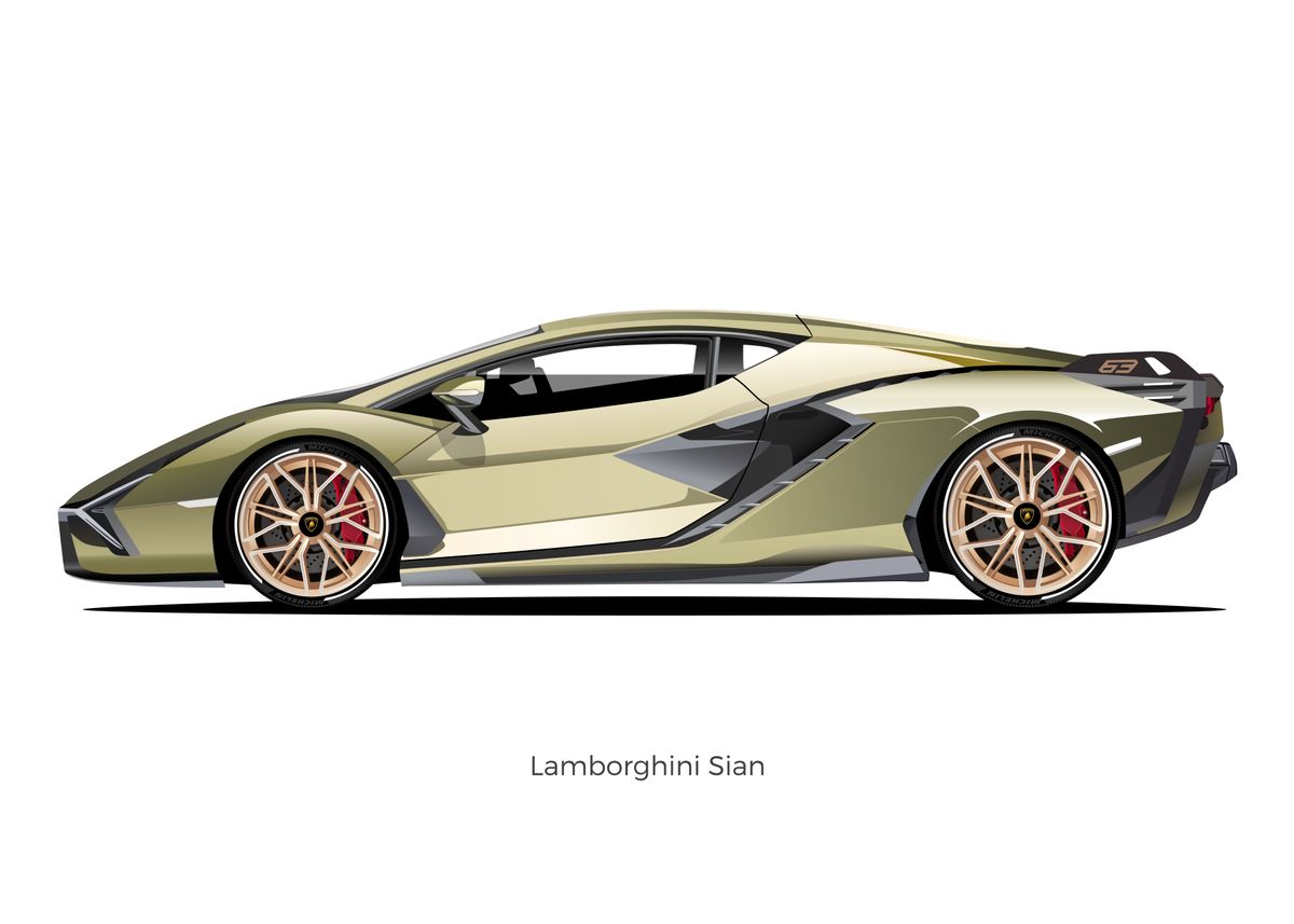 'Lamborghini Sian' Poster, picture, metal print, paint by Conceptual ...