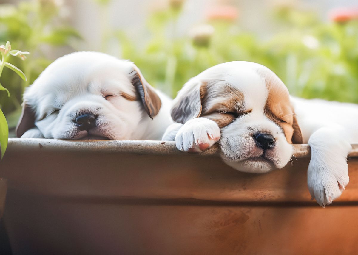 'Puppies in a pot' Poster, picture, metal print, paint by Alan Frijns ...