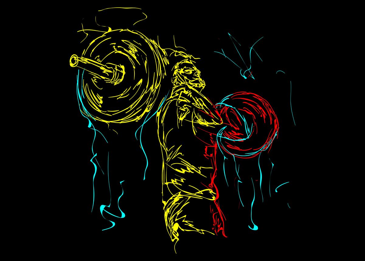 'Powerlifting' Poster, picture, metal print, paint by Trending ...