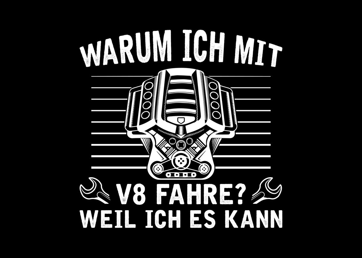 'Tuner Tuning German V8' Poster by Sebastian Wünsche | Displate