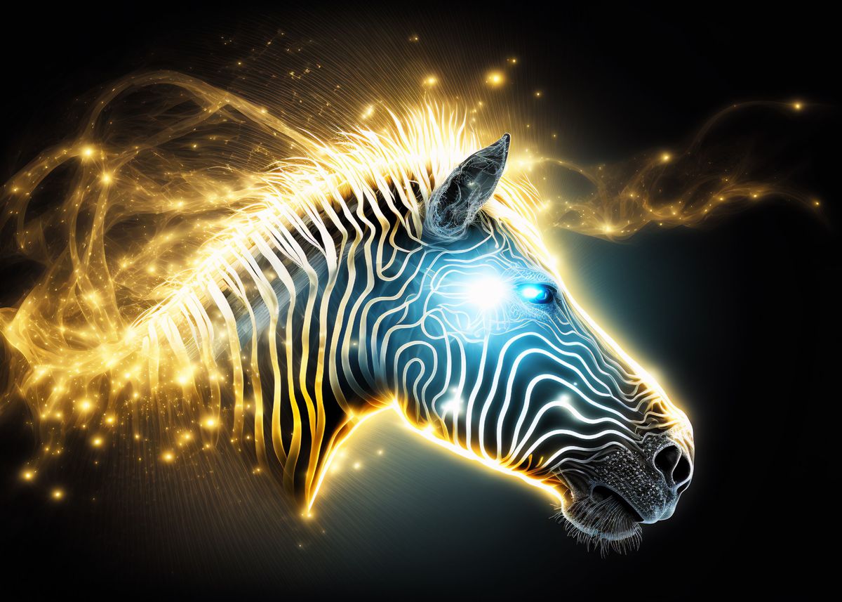 'Cosmic Space Zebra' Poster, picture, metal print, paint by Bailey ...