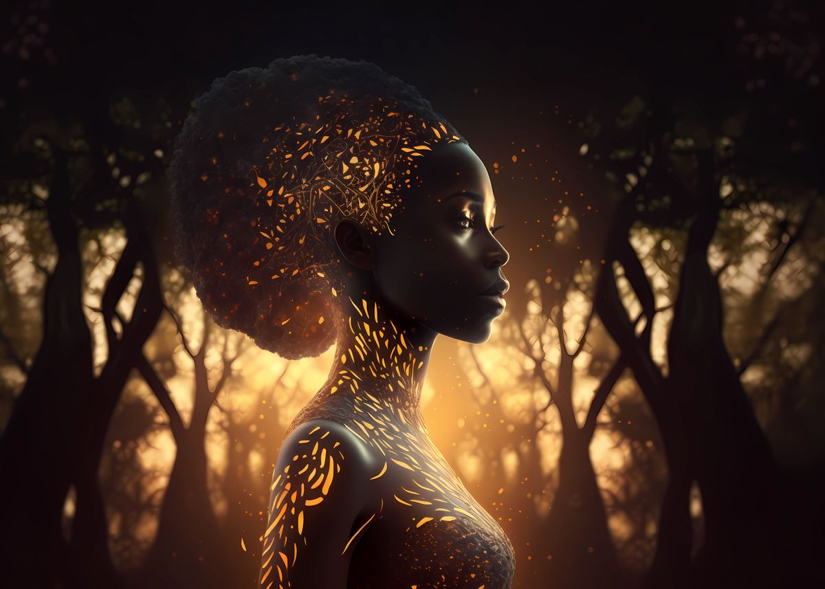 'Glowing ephemeral being' Poster, picture, metal print, paint by Jiri ...