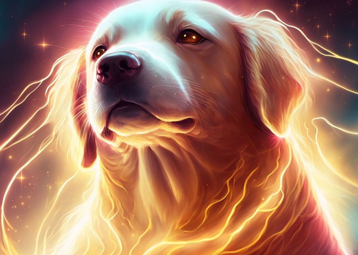 'Cosmic Space Dog' Poster, picture, metal print, paint by Bailey DHeath ...