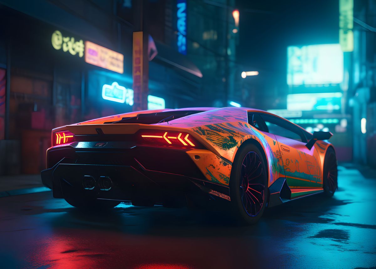 Lamborghini Neon Blue