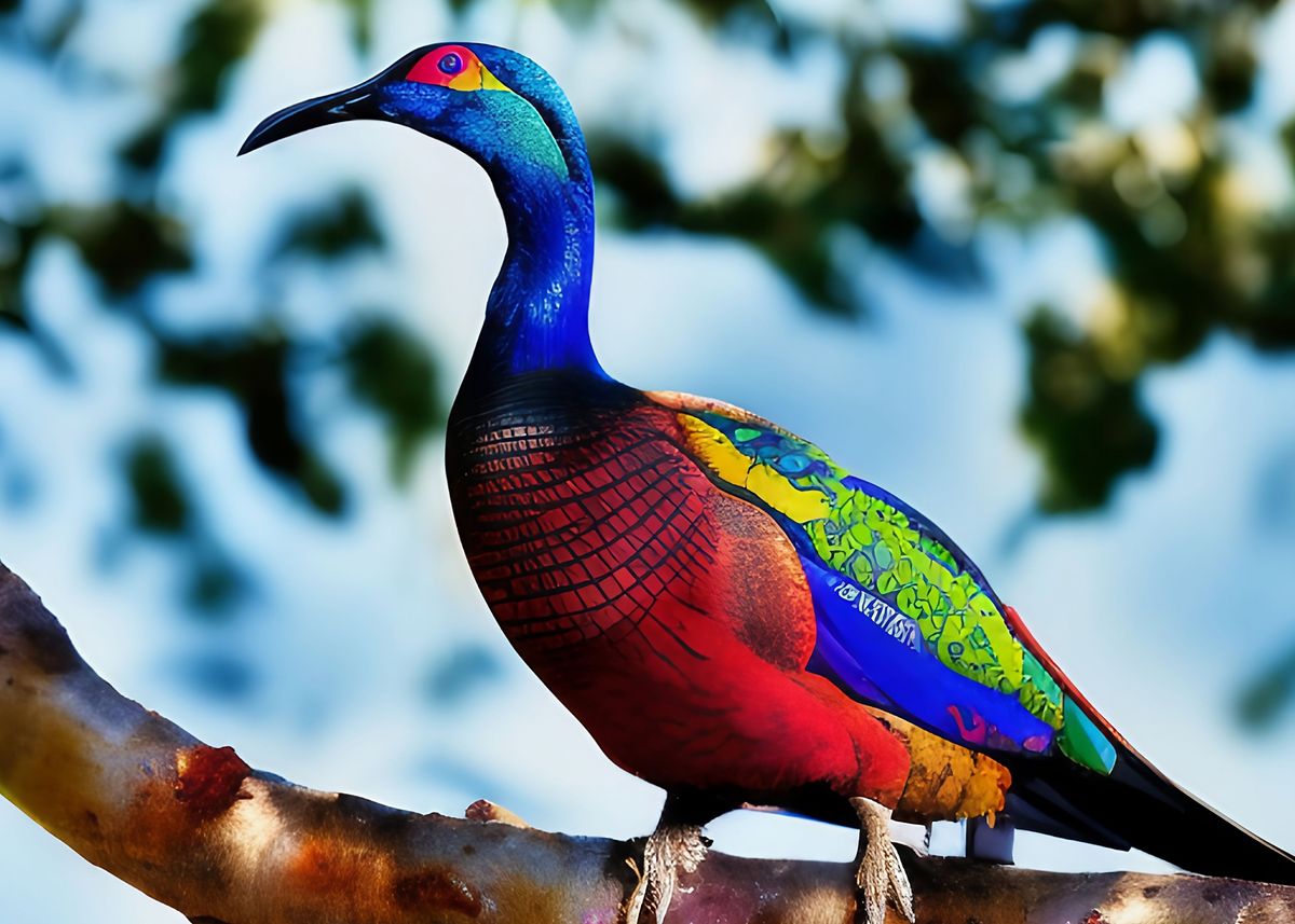 'A colorful Himalayan Monal' Poster, picture, metal print, paint by ...