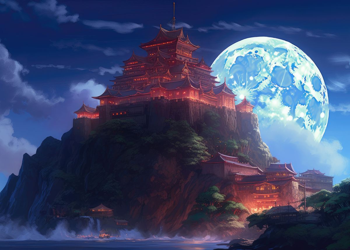 'The red castle' Poster, picture, metal print, paint by IArtWork | Displate