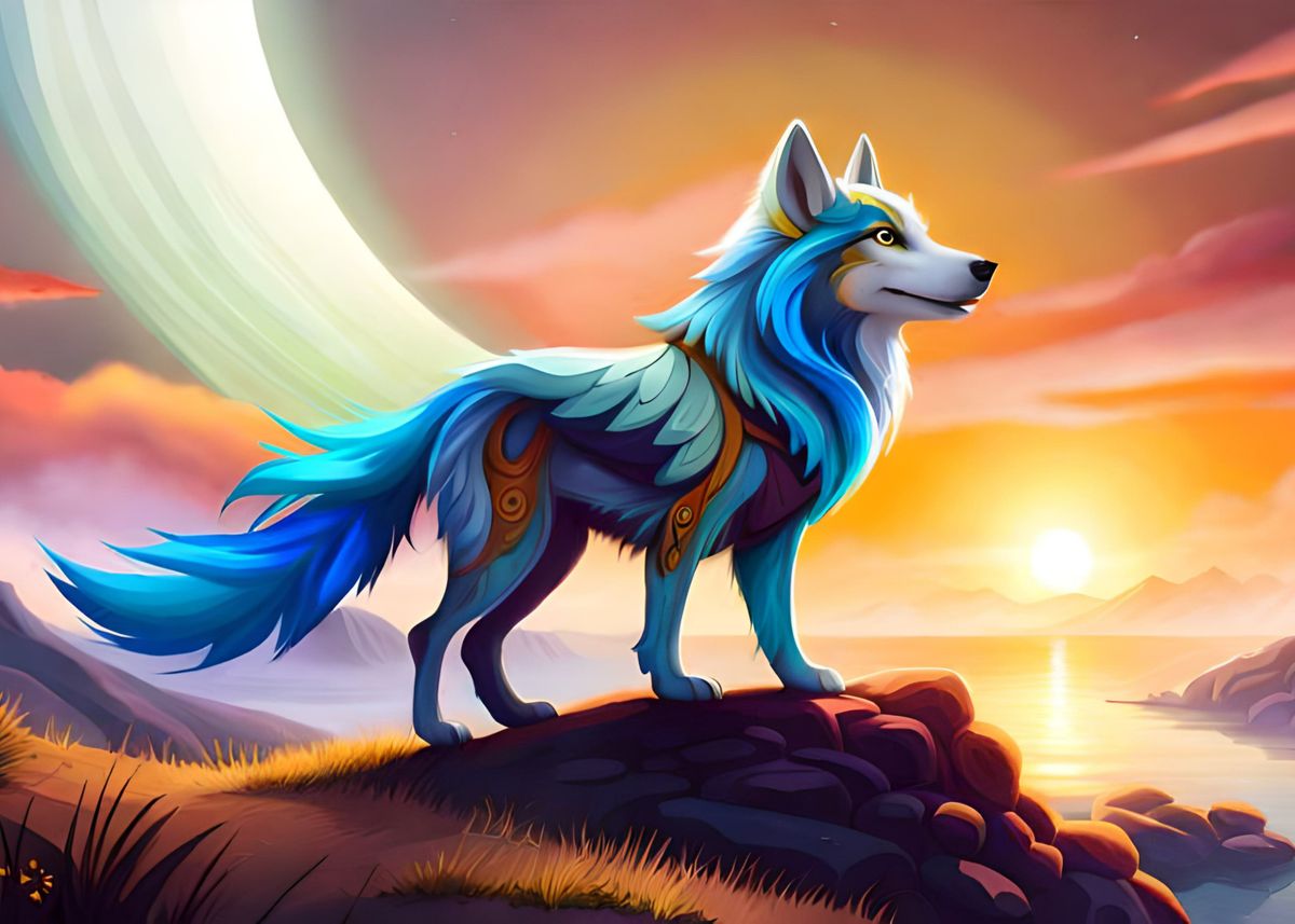 'Fantasy wolf' Poster, picture, metal print, paint by Below Horizon ...