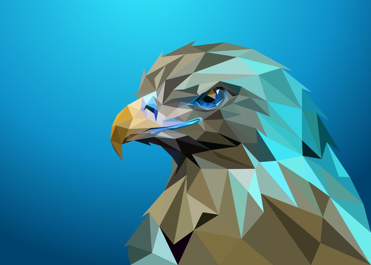 'Eagle Lowpoly Art' Poster, picture, metal print, paint by Evanz ...