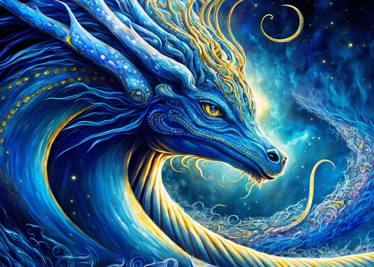 'Cosmic Space Dragon' Poster, picture, metal print, paint by Bailey ...