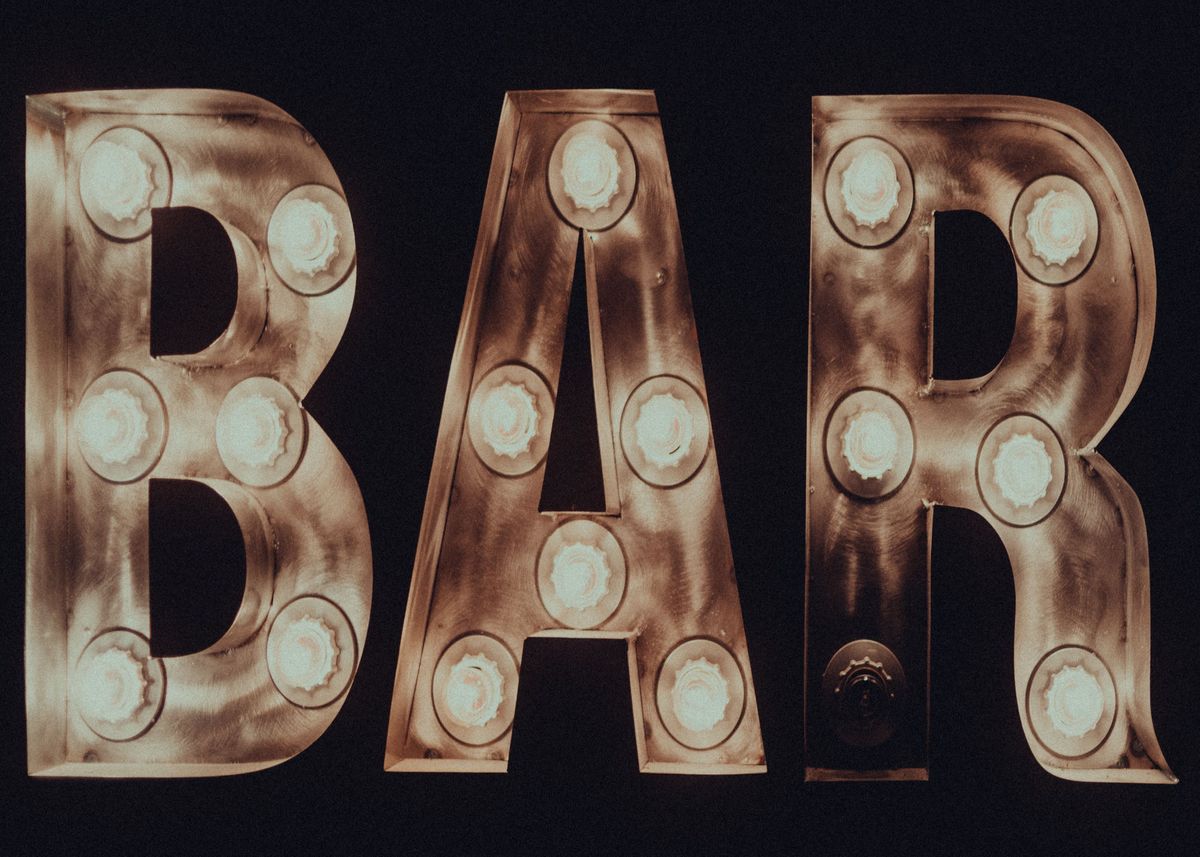 'Lively Bar Scene' Poster by Color My Wall | Displate