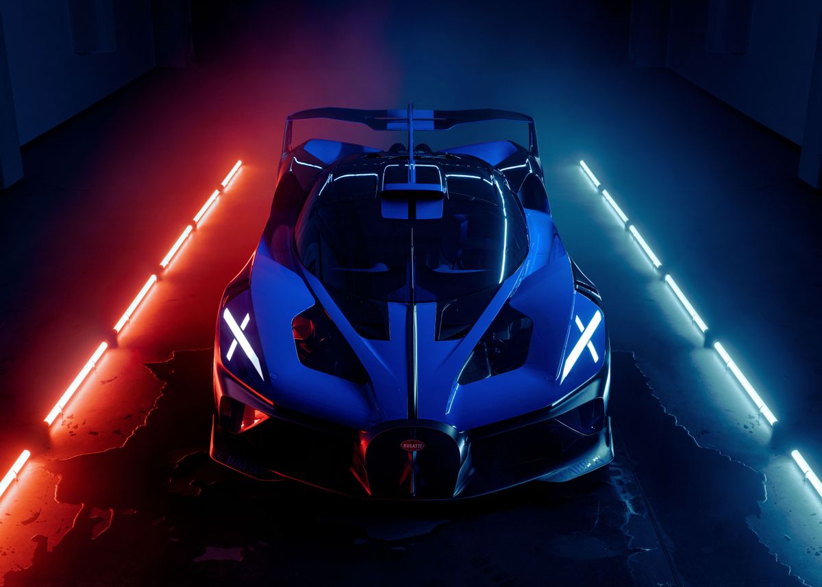 'Bugatti Bolide Garage shot' Poster, picture, metal print, paint by ...