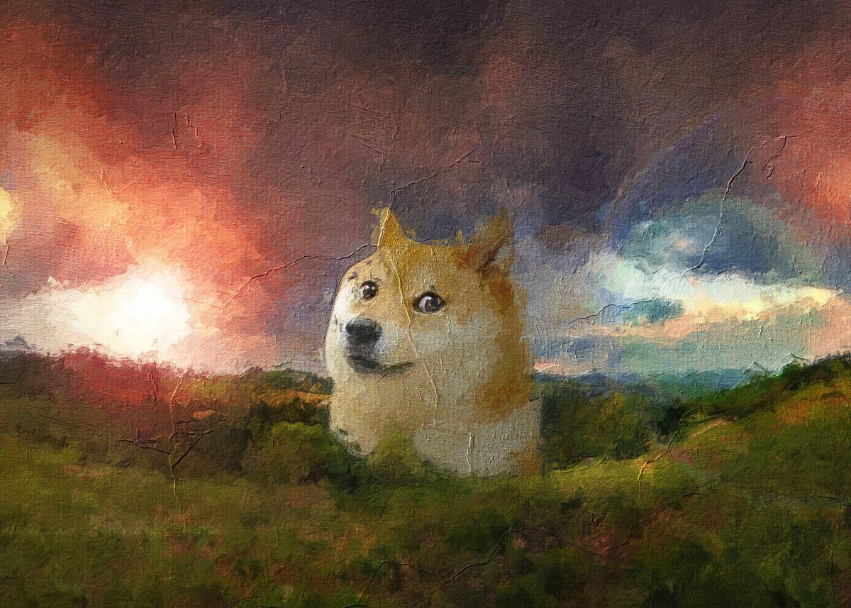 'Doge meme' Poster, picture, metal print, paint by Meme Daily | Displate