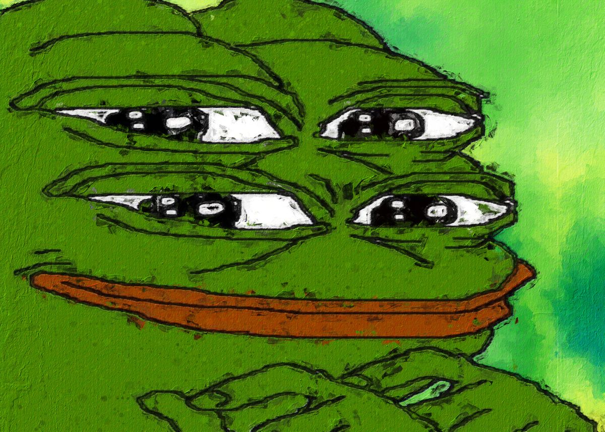 'Pepe the frog' Poster, picture, metal print, paint by Meme Daily ...