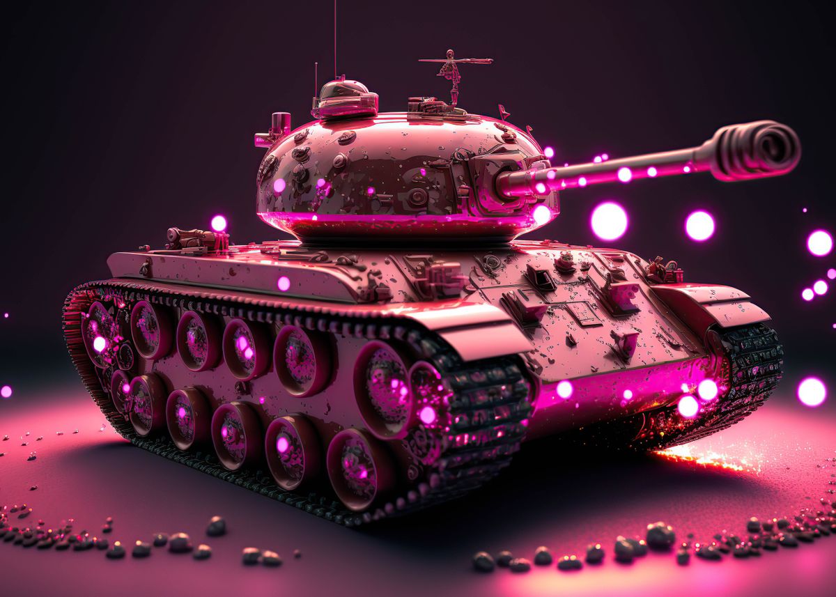 'tank neon' Poster, picture, metal print, paint by Coral Blackwell ...