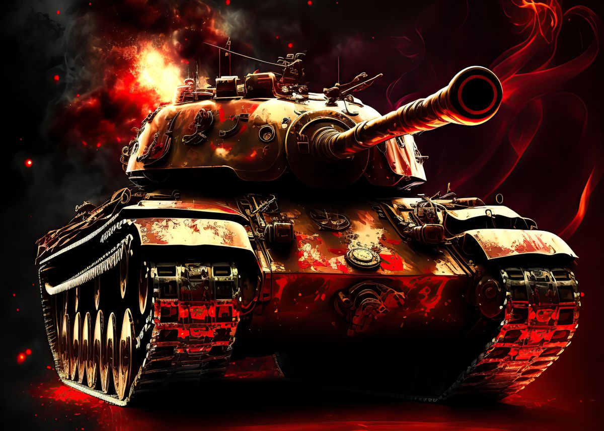 'Tanks' Poster, picture, metal print, paint by Ana Calvert | Displate