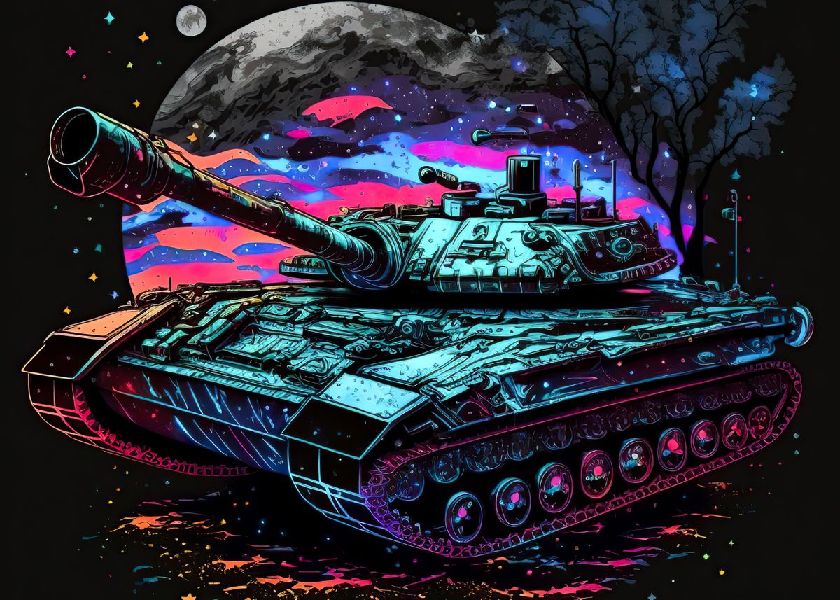 'Tanks' Poster, picture, metal print, paint by Ana Calvert | Displate