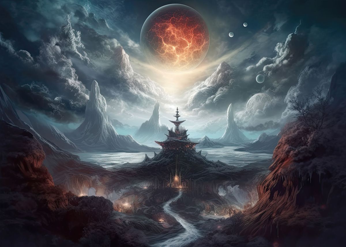 'Magical Fantasy Landscape' Poster, picture, metal print, paint by ...