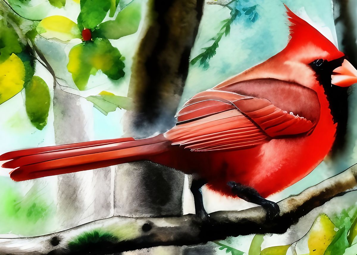 'A beautiful Cardinal bird' Poster by Sloka | Displate